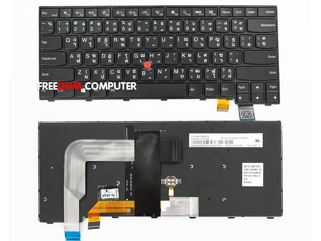 KEYBOARD คีย์บอร์ด LENOVO T460S T460P T470S T470P ไทย-อังกฤษ มีไฟ Backlight